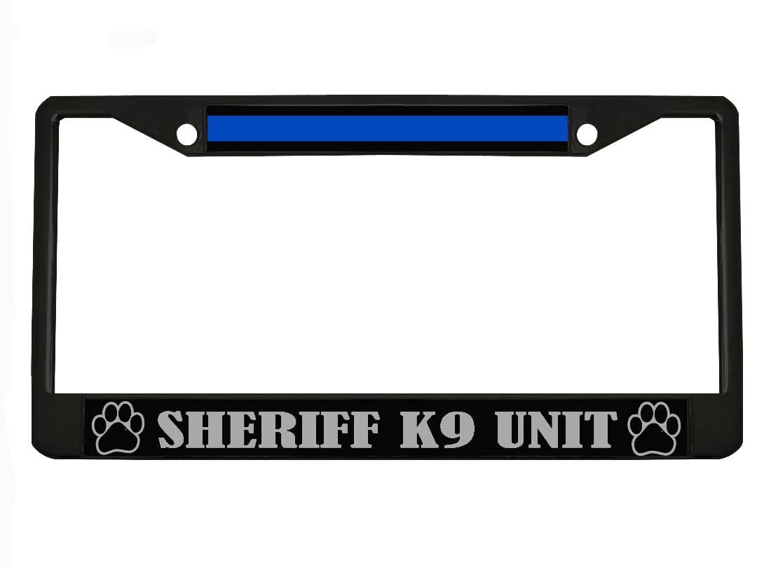 Thin Blue Line Sheriff K9 Unit Design Heavy Duty Metal Car License ...