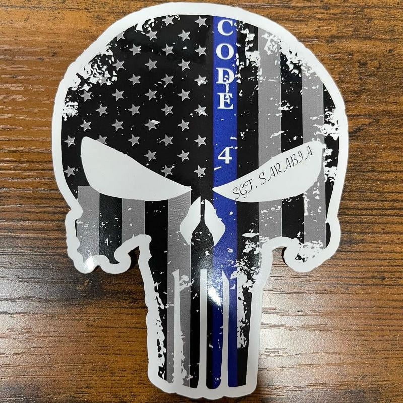 Thin Blue Line Sticker, Code 4 Humanizing the Badge! - Walmart.com