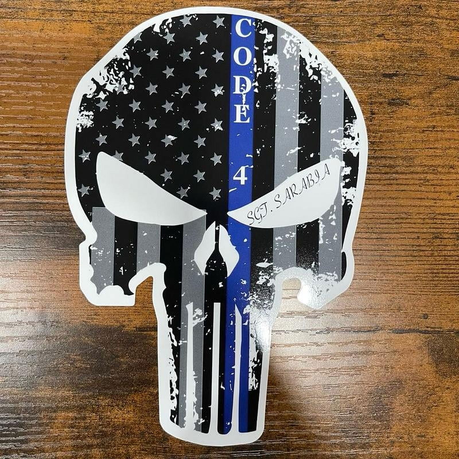 Thin Blue Line Sticker, Code 4 Humanizing the Badge! - Walmart.com