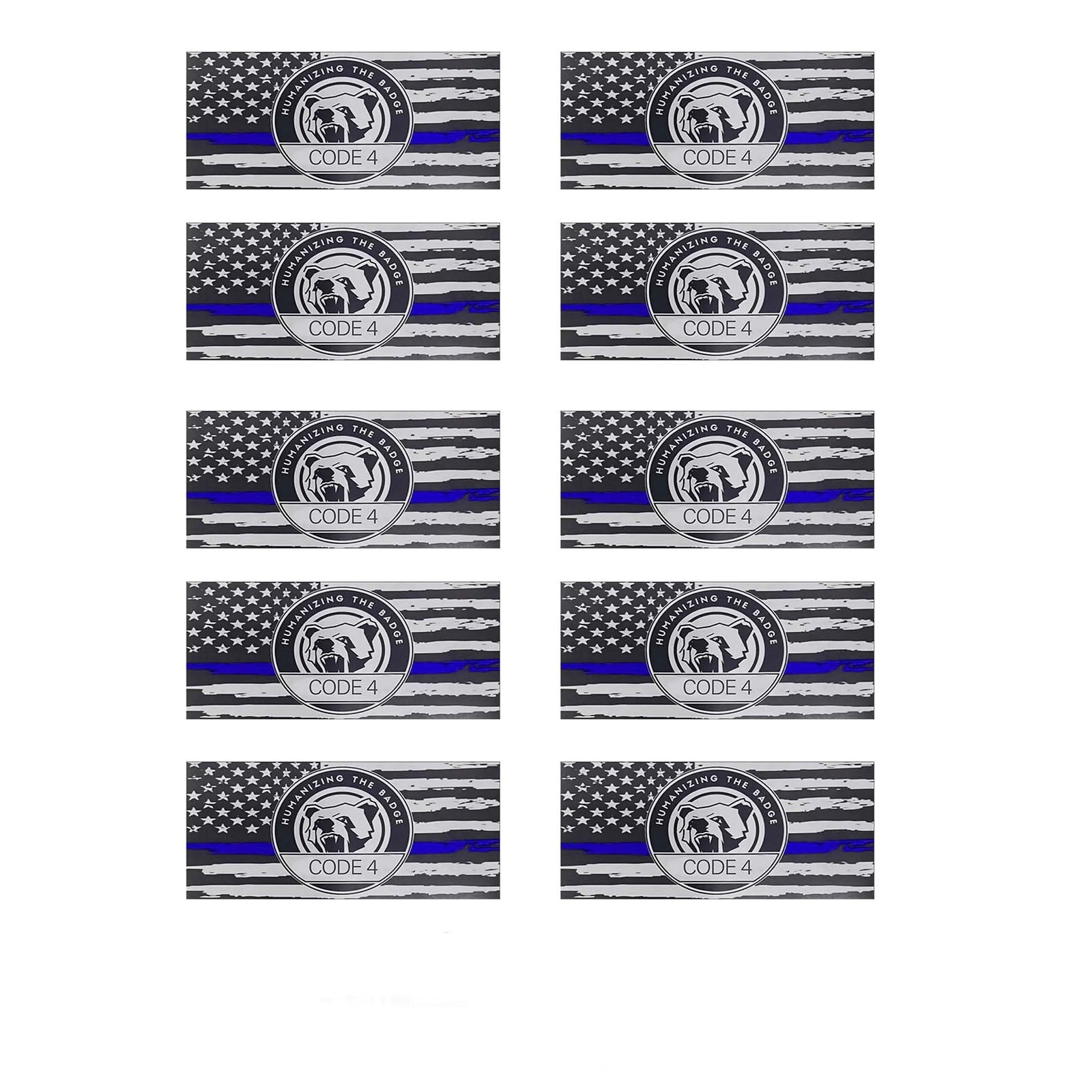 Thin Blue Line Sticker - Code 4, Thin Line Flag Car Decal, Police ...