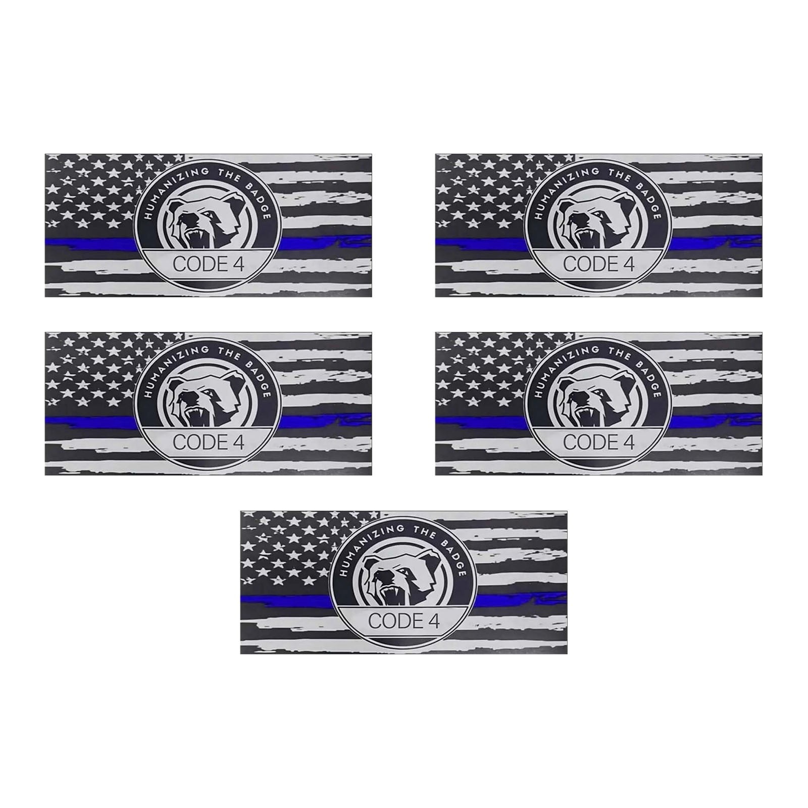 Thin Blue Line Sticker Code 4,US Flag Thin Blue Line Sticker,Black and ...