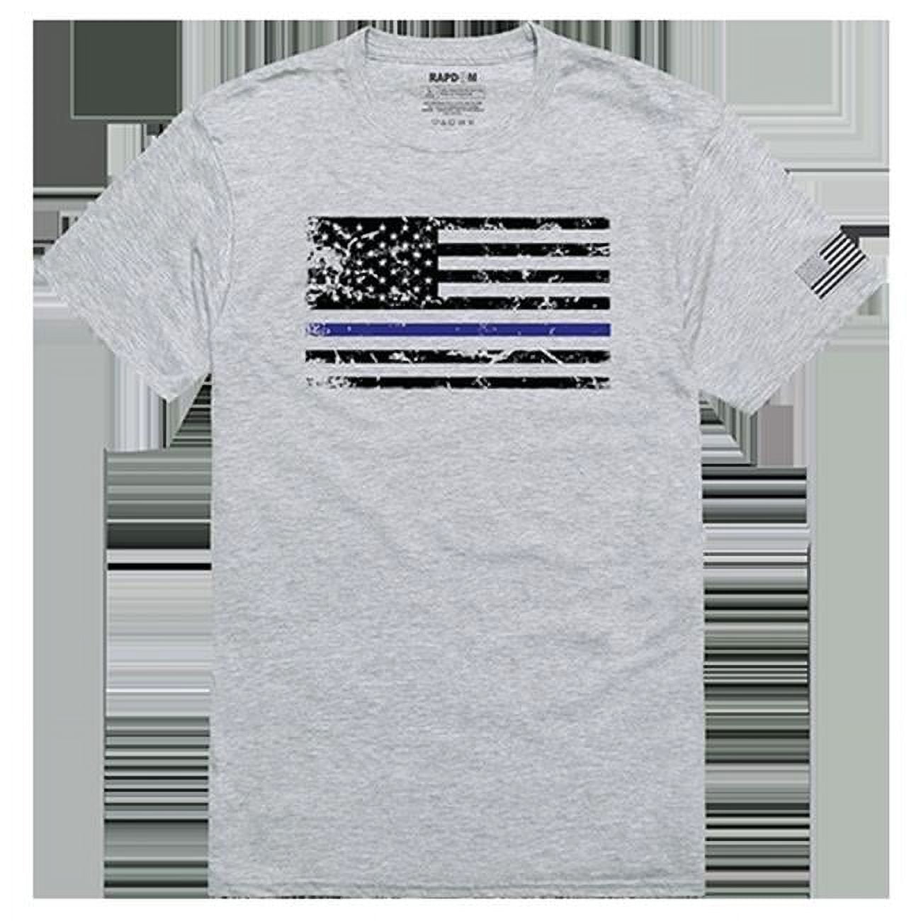 Thin Blue Line Tactical Graphic T-shirt, Heather Grey - Extra Large ...