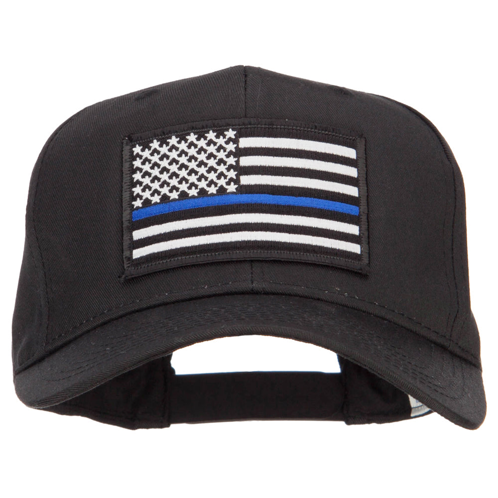 Thin Blue Line USA Flag Patched Twill Cap - Black OSFM - Walmart.com