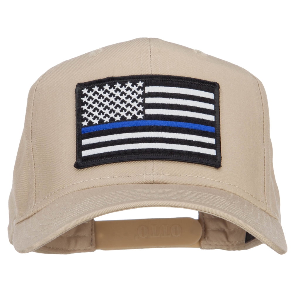 Thin Blue Line USA Flag Patched Twill Cap - Khaki OSFM - Walmart.com