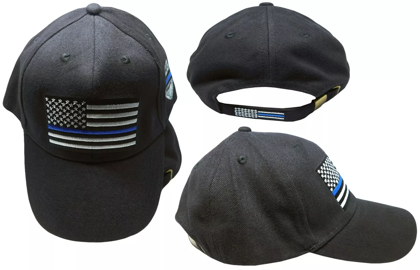 Thin Blue Line USA Police Memorial Shield Badge Fallen Black Officers ...