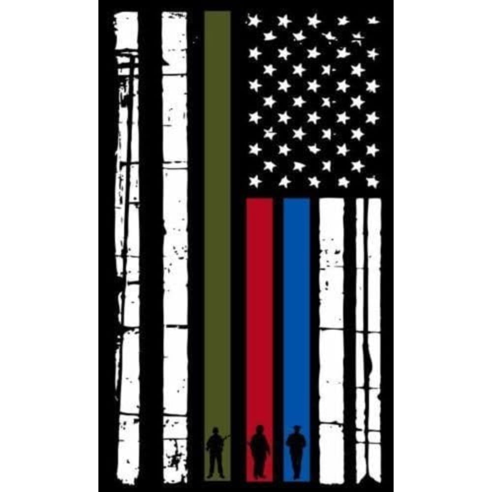 Thin Blue Line Vertical Flag Firefighter, Police, Military Decal Vinyl ...