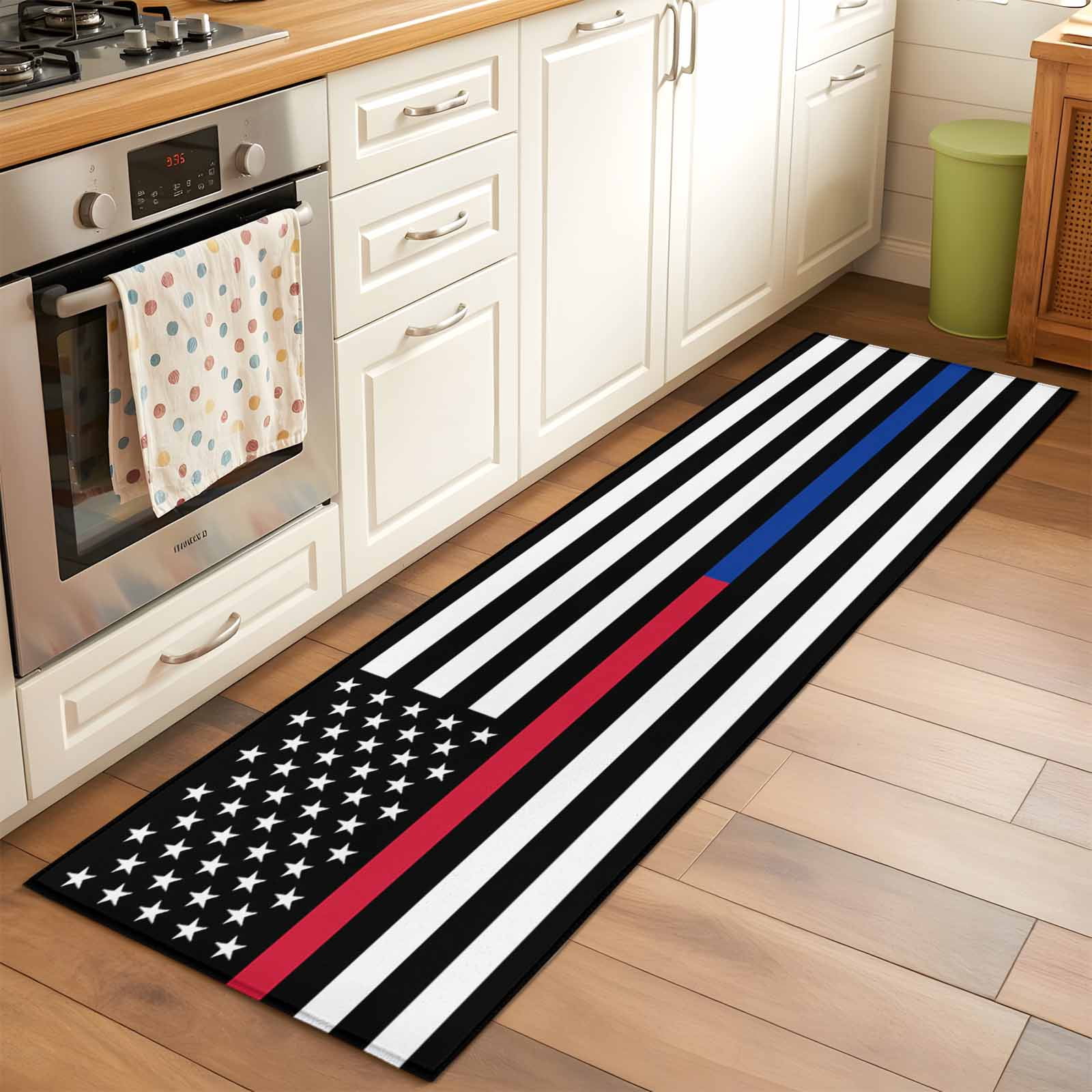 Thin Blue Washable Area Rug 2x6 Line Thin Red Line Flag Police and Fire ...