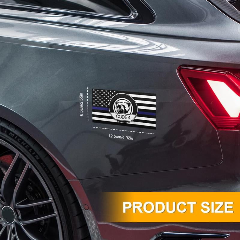 Thin Blue line Sticker Code 4, American Flag Thin Blue Line Car Decal ...