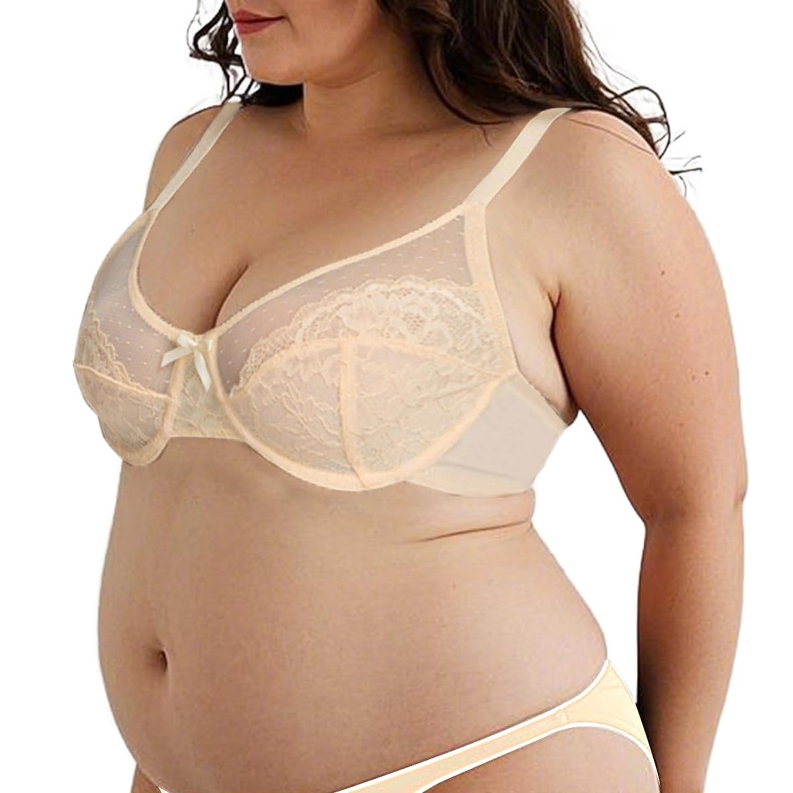 Thin Breathable Gathered Anti Drooping No Bra Underwear, Beige 38G, Size 34-46 - Walmart.com