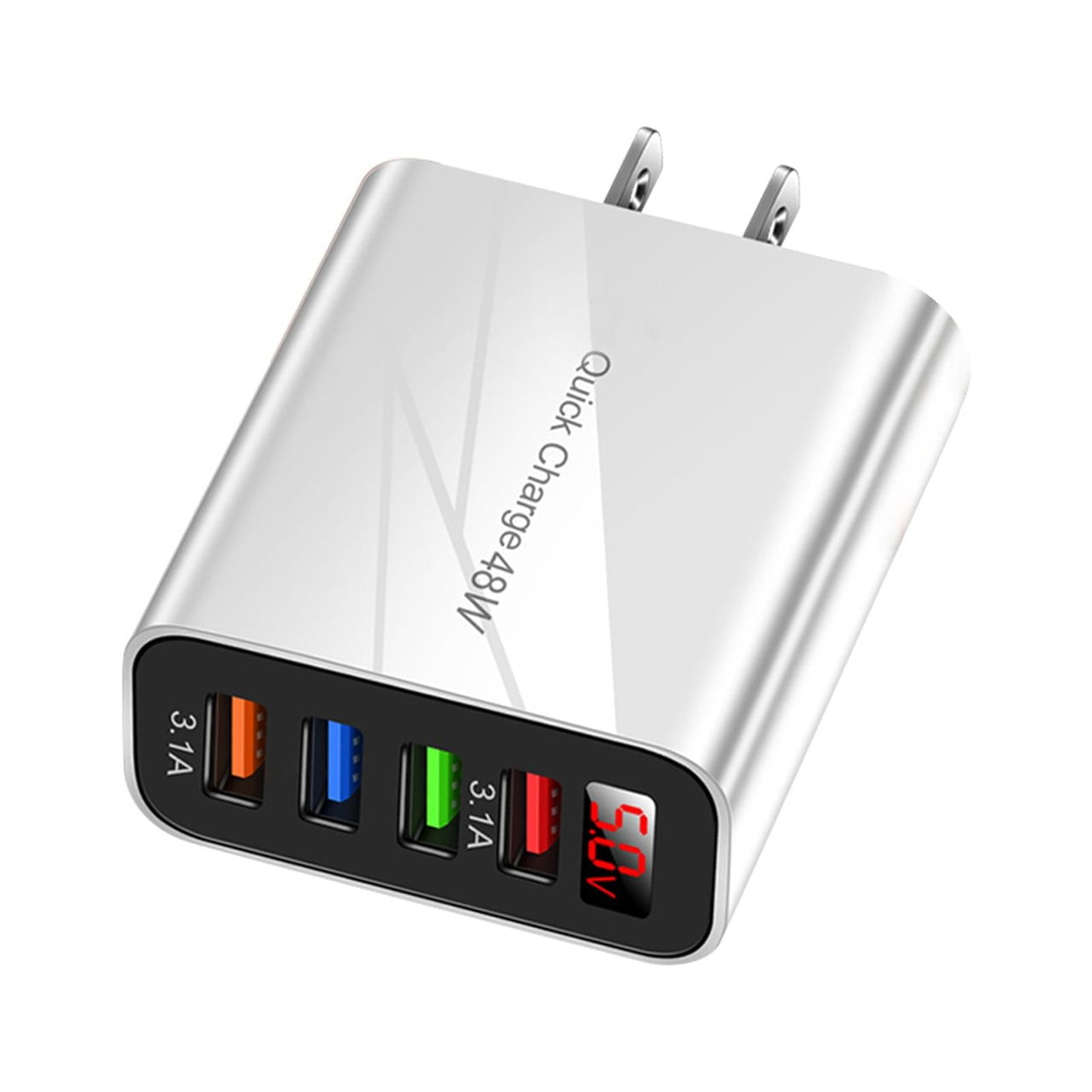 Thin Charging 48W 4 Port USB Wall Charger 3.1AUSB Adapter Power Plug ...