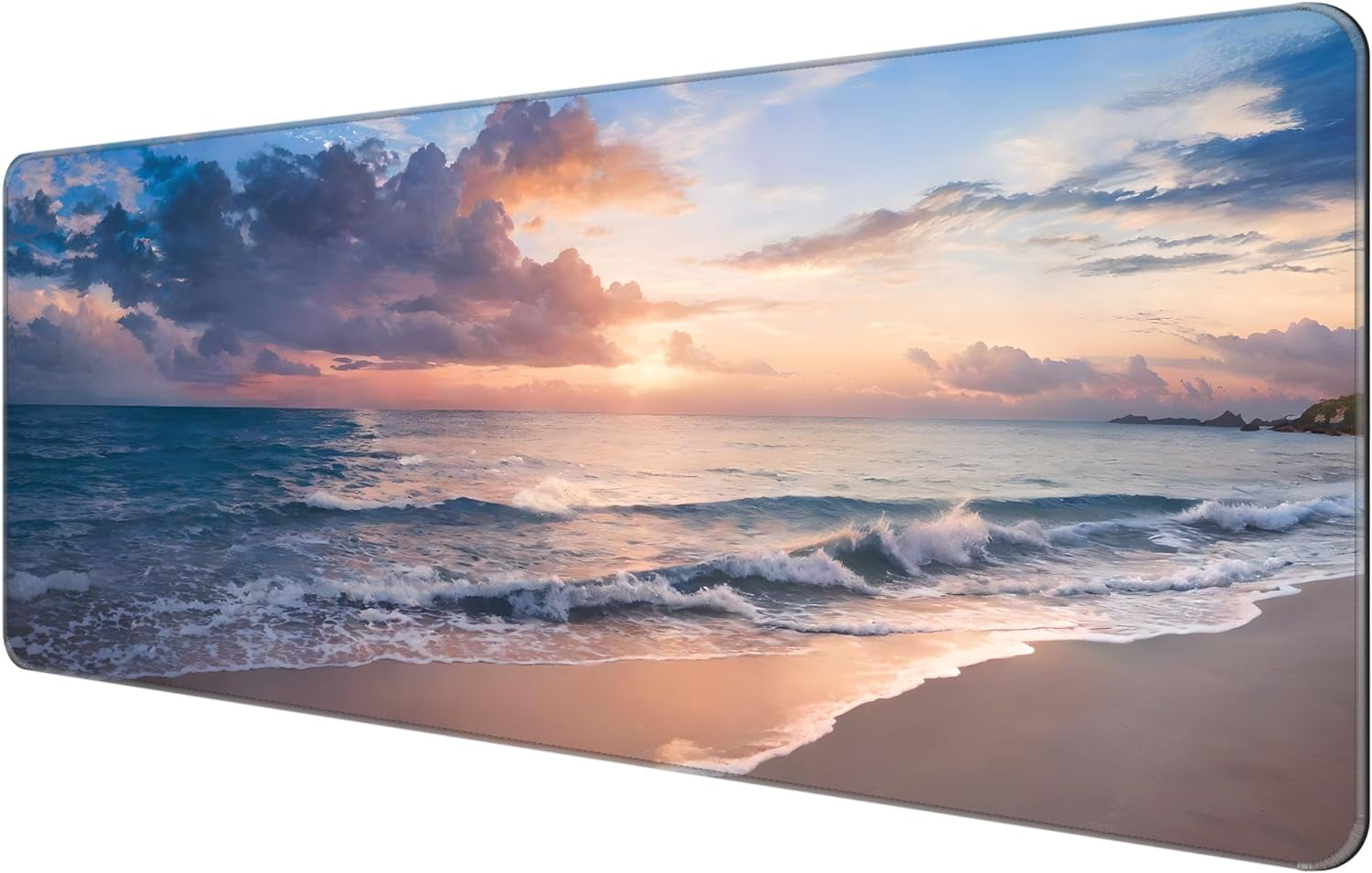 Thin Extended Gaming Mouse Pad - Galaxy Space Beach Theme, Stitched ...