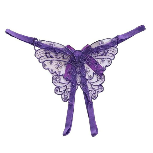 Thin G-String Open Crotch Transparent Thongs T Embroidered Underwear ...