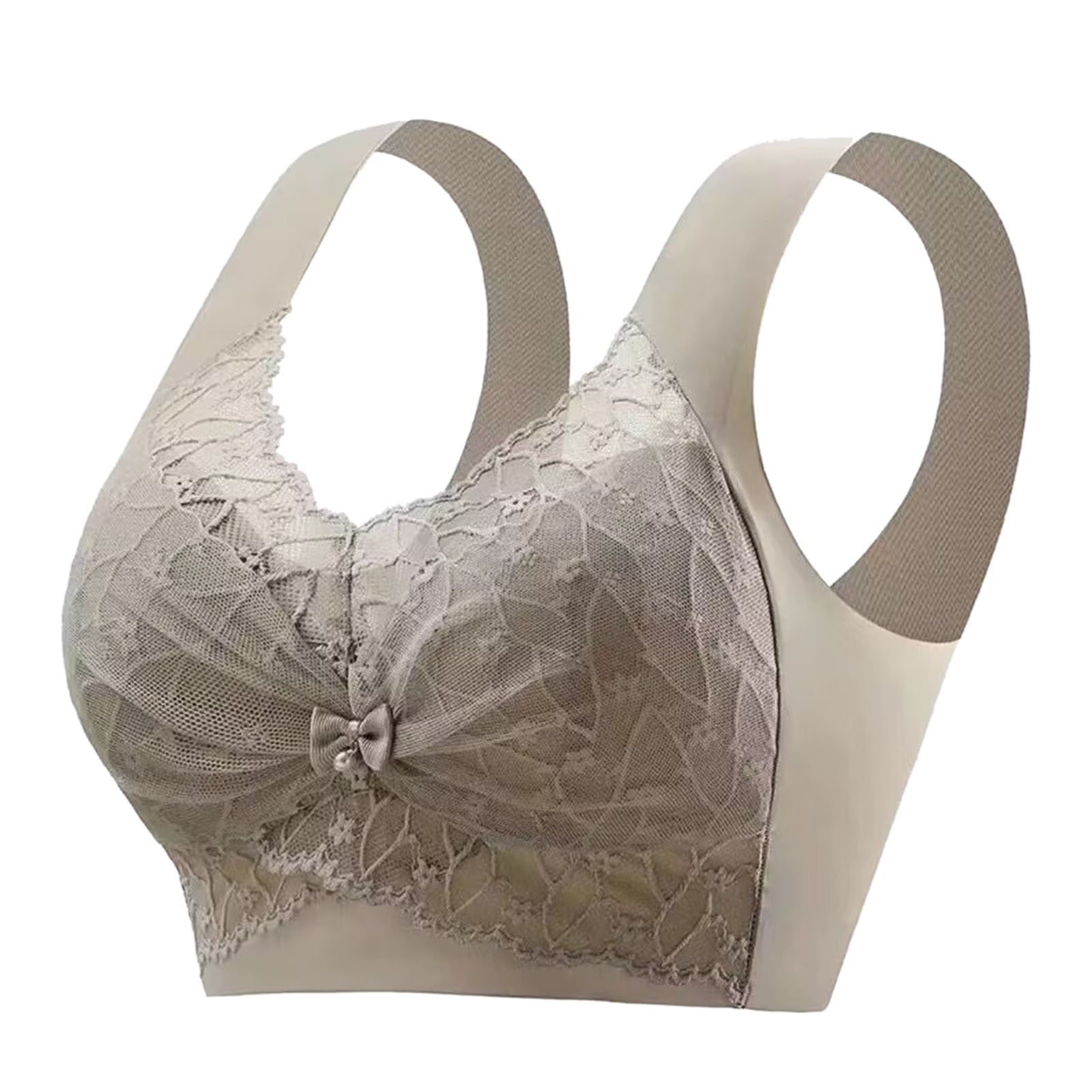 Thin Gathering Lace Women's Bra - Fixed Cup, Non-Steel Rim, Adjustable ...