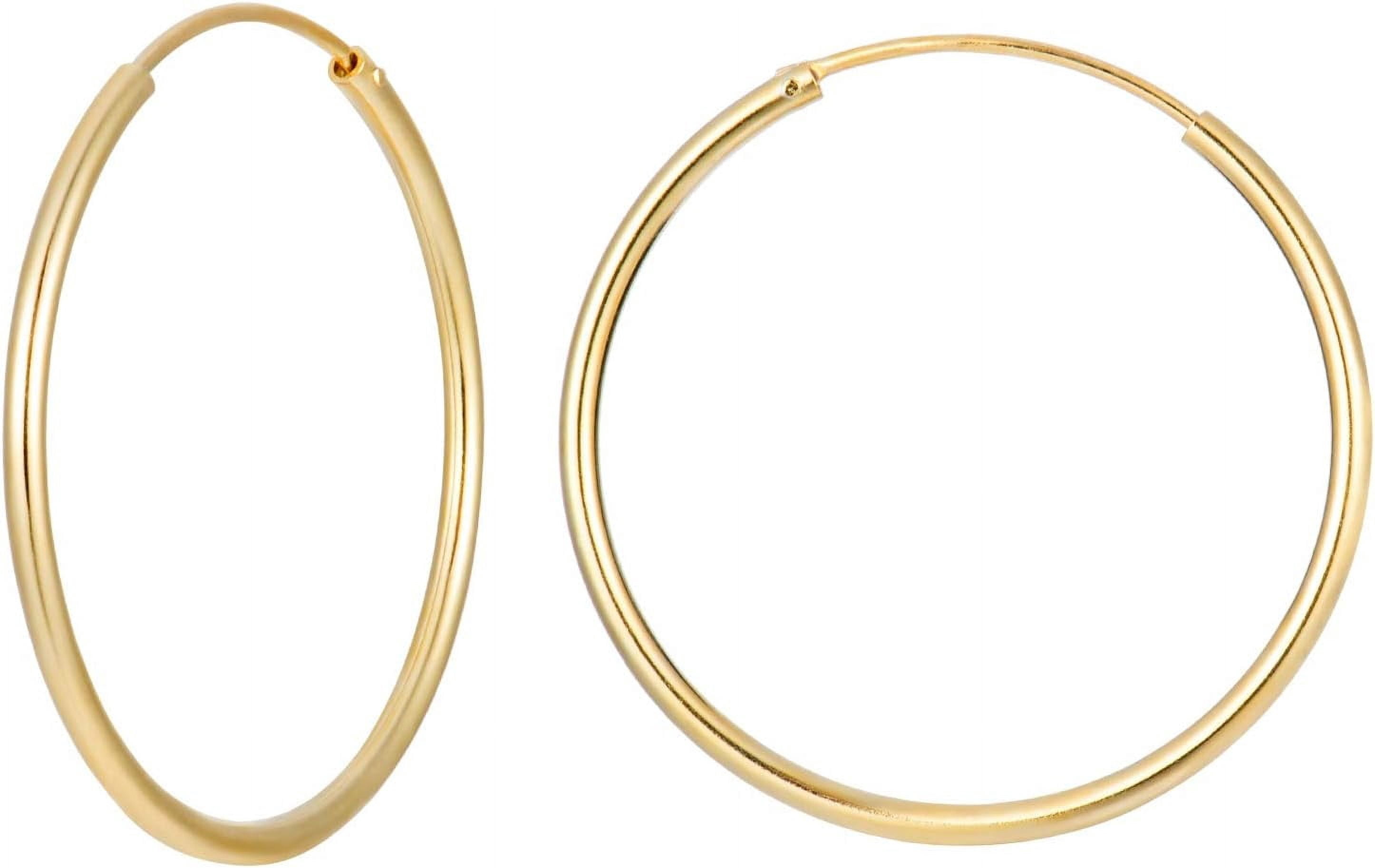 Thin Gold Hoops | 1.2mm Sterling Silver Simple Large Hoop Earrings ...