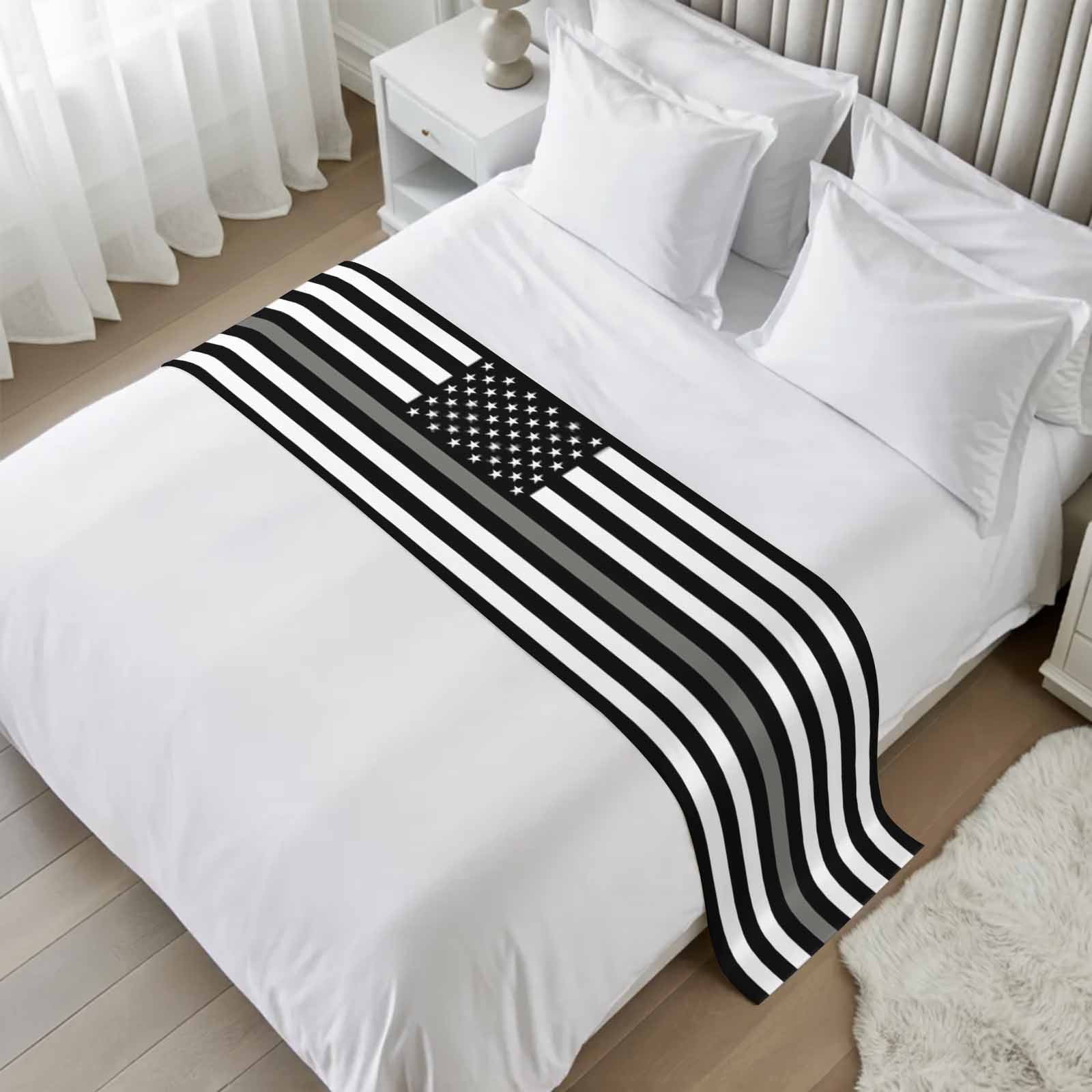 Thin Gray Bed Runner Scarf, Line Law Enforcement Correctional ...