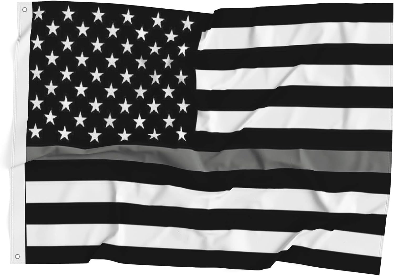 Thin Gray Line United States Flag Polyester Fiber 3x5 Feet Flag, Bright ...