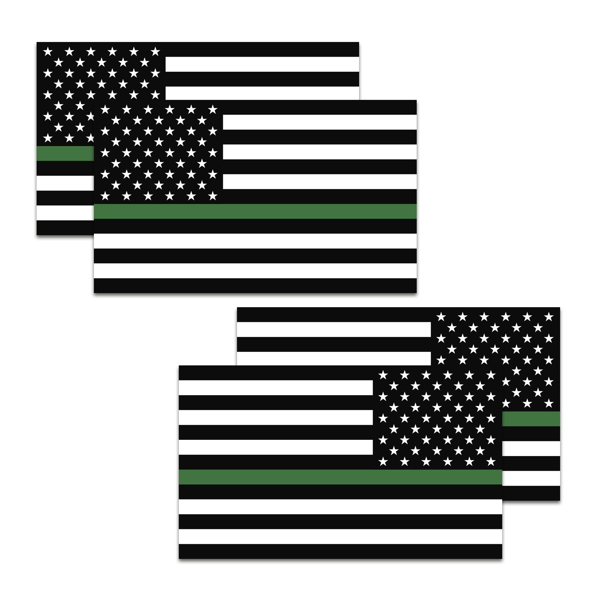 Thin Green Line Flag Stickers - 3 x 5 inches - Federal Law Enforcement ...