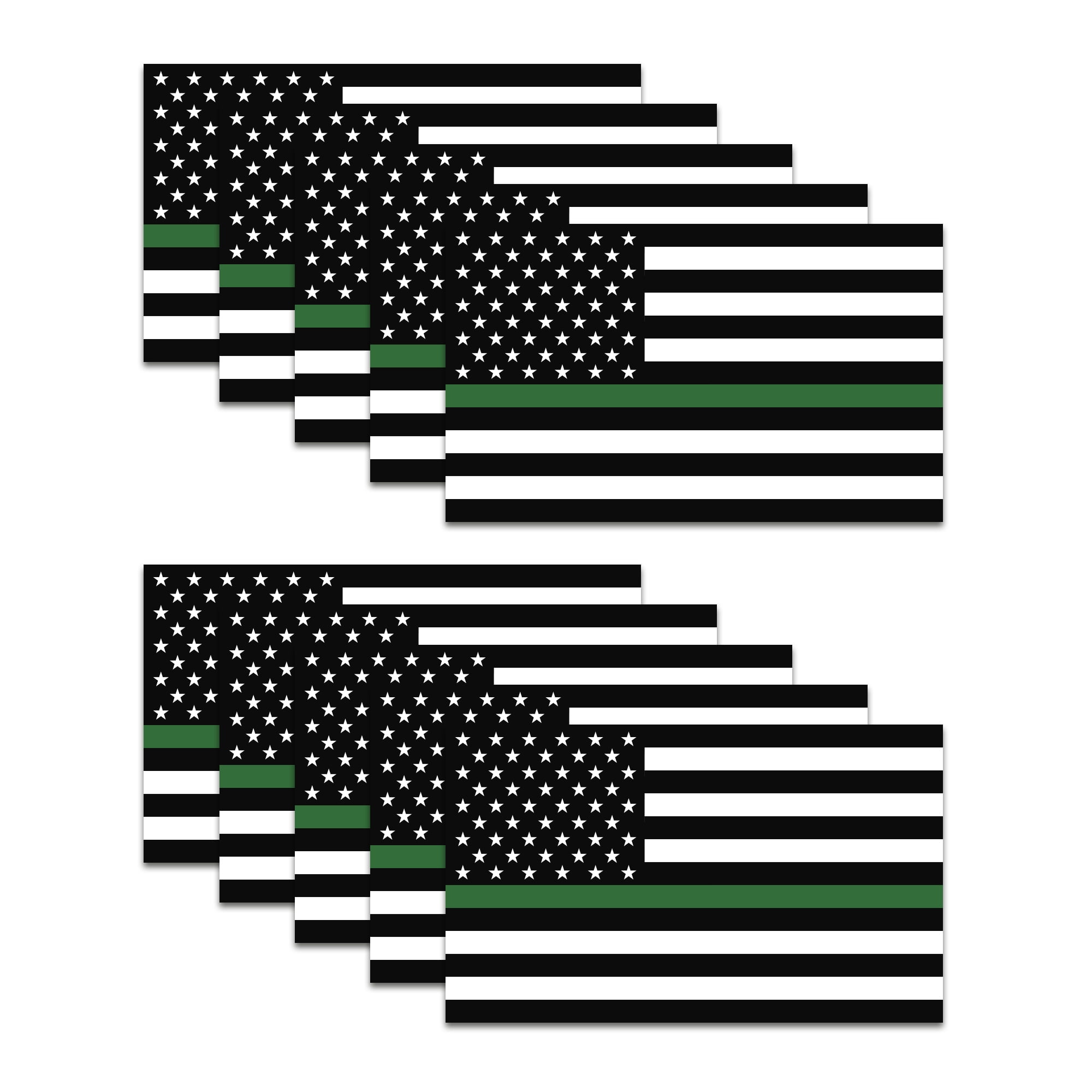 Thin Green Line Flag Stickers - 3 x 5 inches - Federal Law Enforcement ...