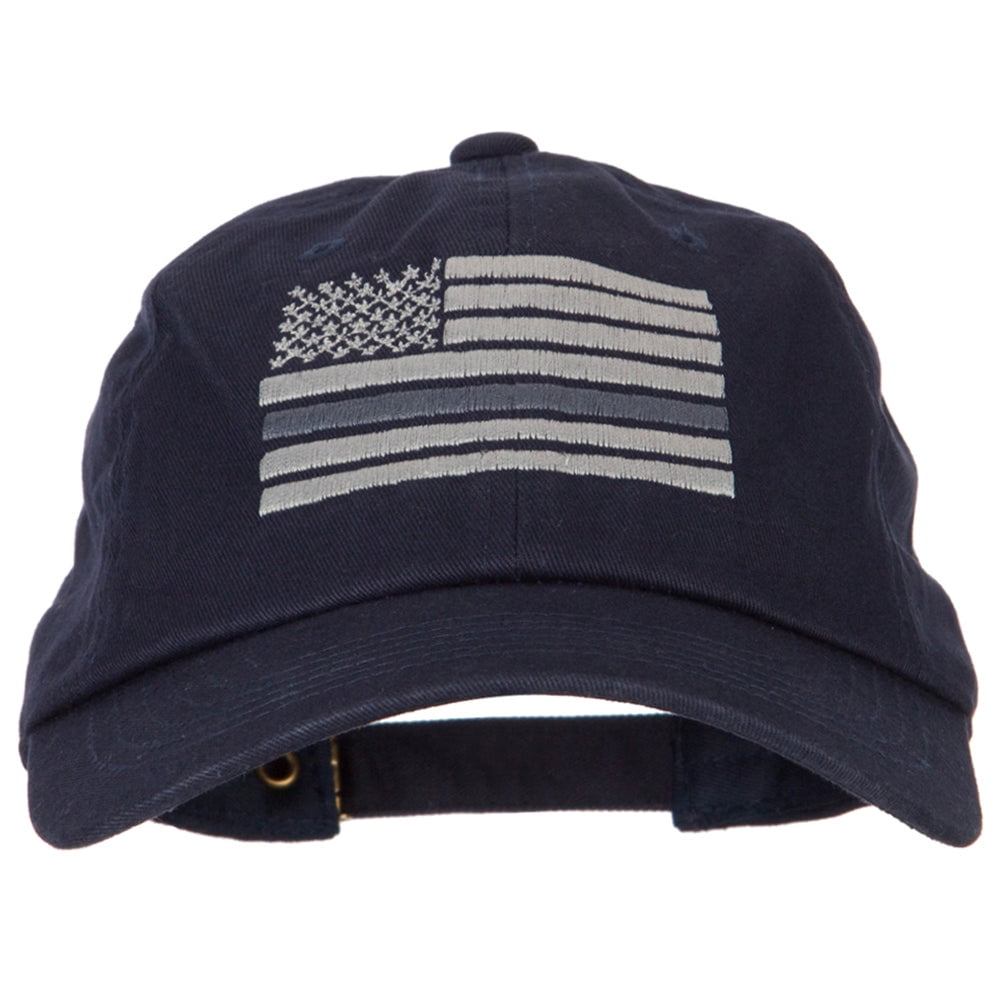 Thin Grey Line American Flag Embroidered Unstructured Cotton Washed Cap ...