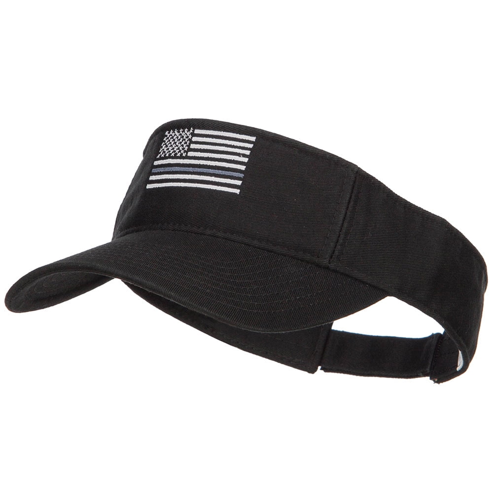 Thin Grey Line American Flag Embroidered Visor - Black OSFM - Walmart.com