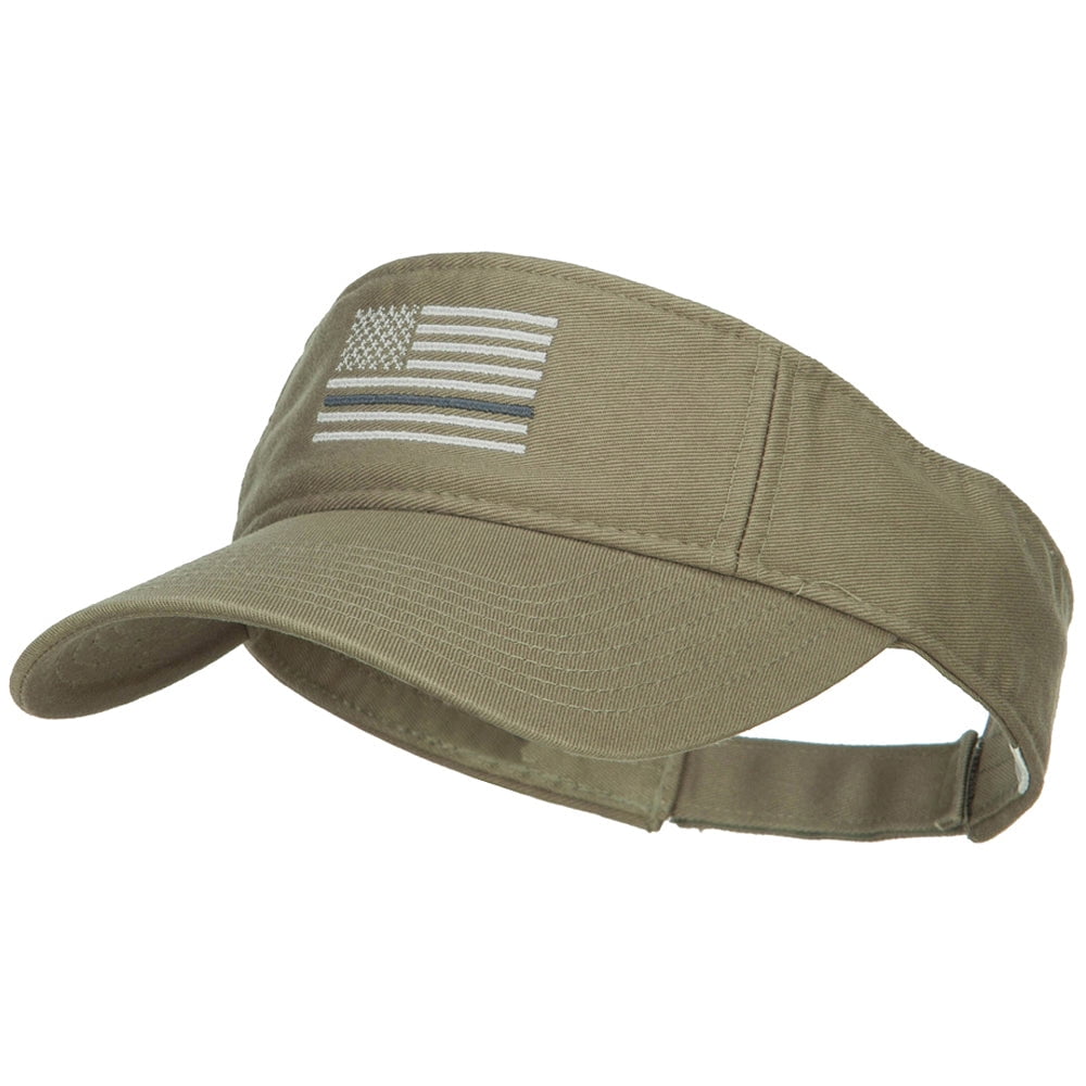 Thin Grey Line American Flag Embroidered Visor - Olive OSFM - Walmart.com