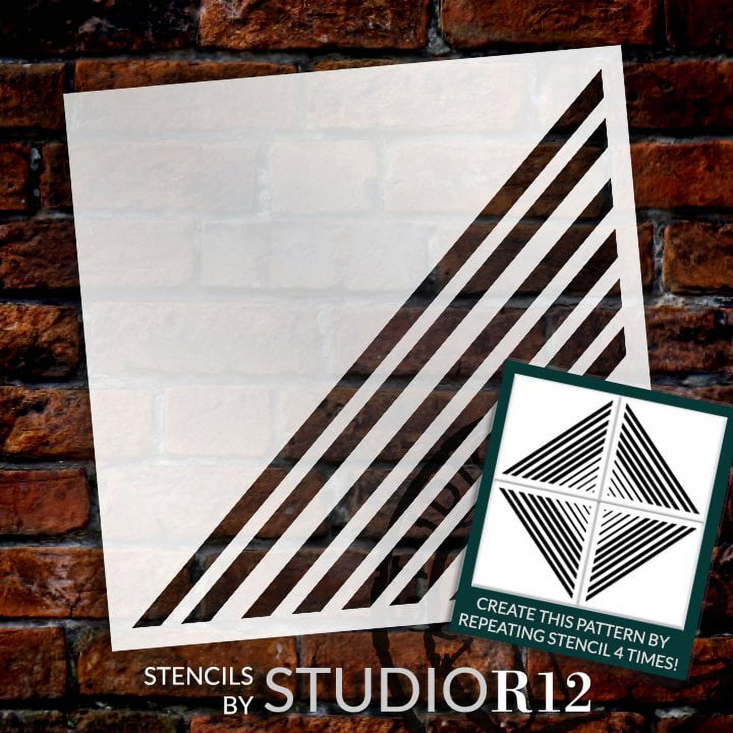 Thin Line Diamond Tile Stencil by StudioR12 DIY Kitchen Wall Backsplash ...