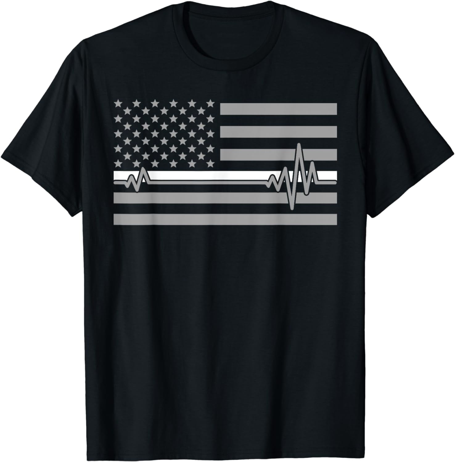 Thin Line In White Us Flag Heartbeat Paramedic Love Shirt T-Shirt ...