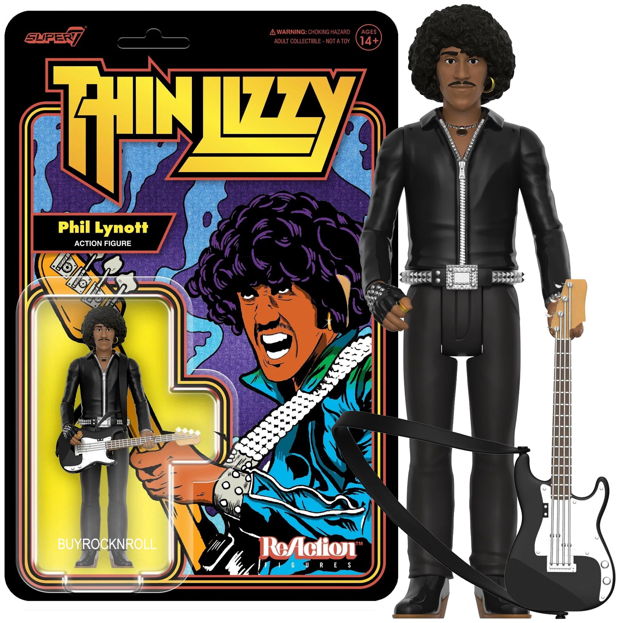 Thin Lizzy 2024 Super7 Handpicked Phil Lynott Black Leather ReAction ...