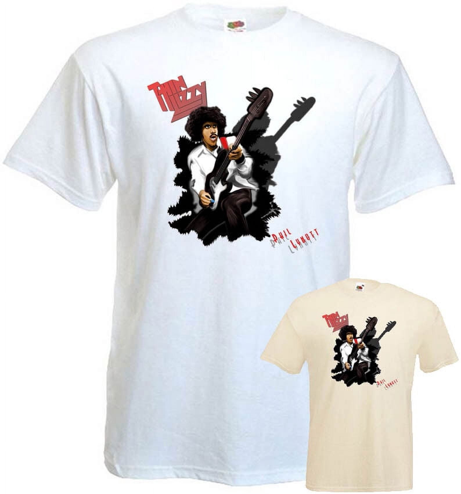 Thin Lizzy Phil Lynott - poster v1 T-shirt white natural all sizes S ...