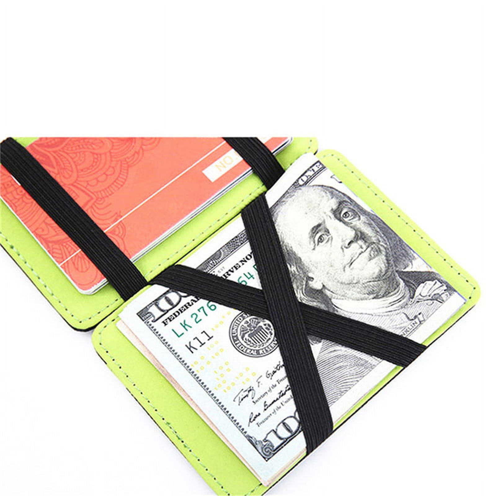 Thin PU Leather Women Men Magic Wallets Mini Short Business Credit Card ...