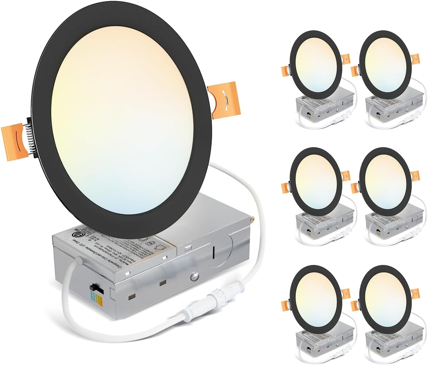 -Thin Recessed Lighting 6 Inch with Junction Box, 1200LM 2700K-5000K ...