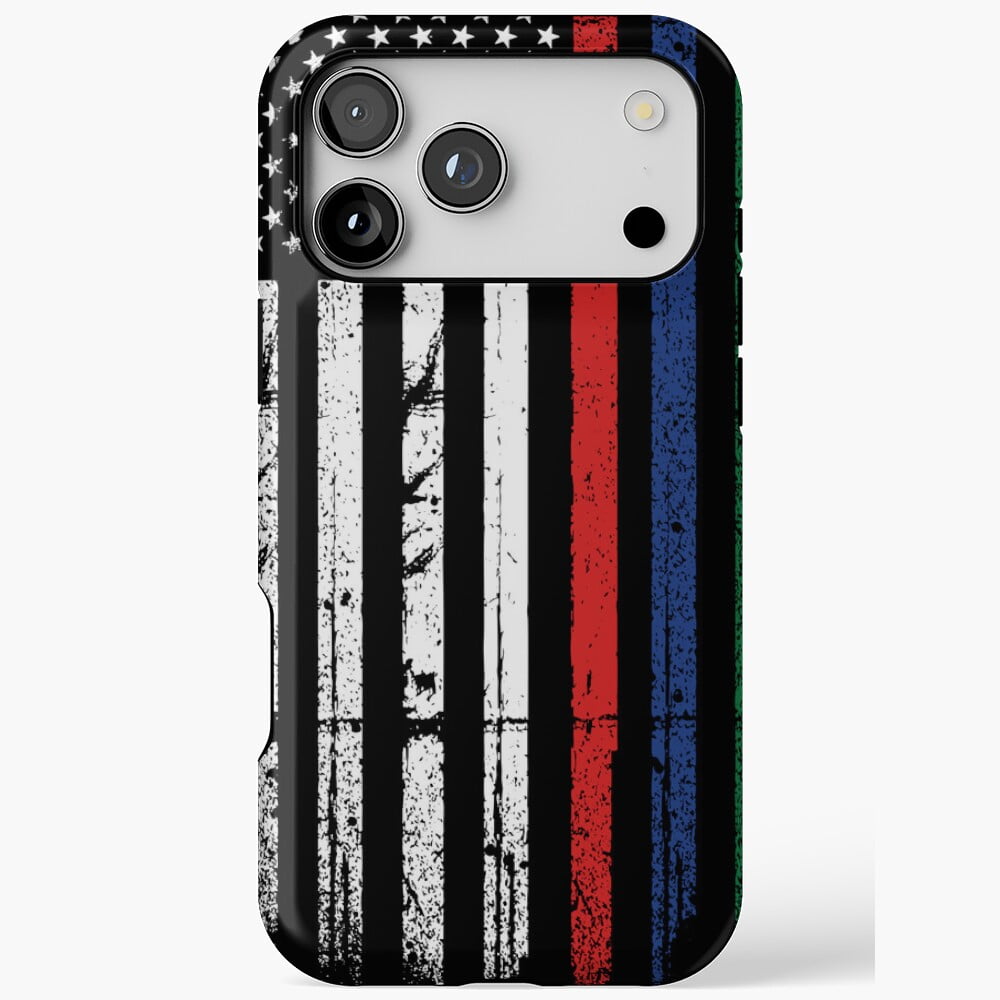 Thin Red Blue Green Line Police Military iPhone Case 17 through 11 Pro ...