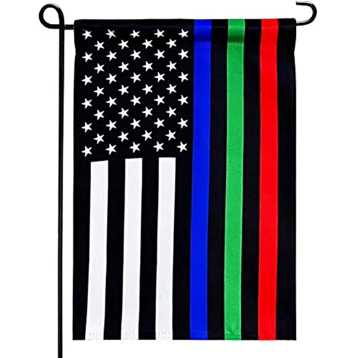 Thin Red Blue Green Line USA Garden Flag-United States Durable ...