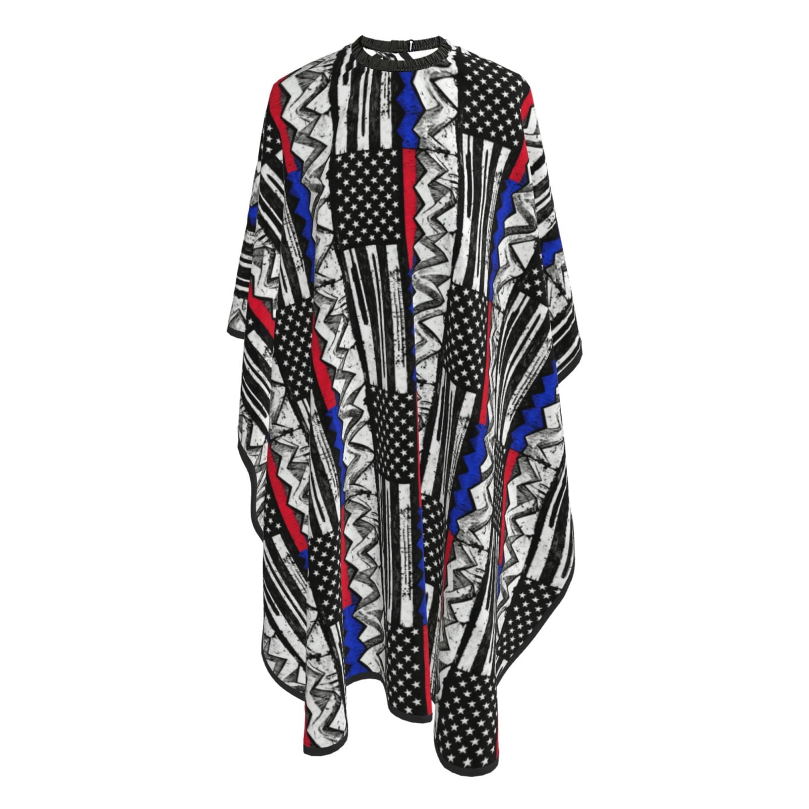 Thin Red Blue Line Flag Barber Cape 66"x55" Salon Hair Cutting Haircut ...