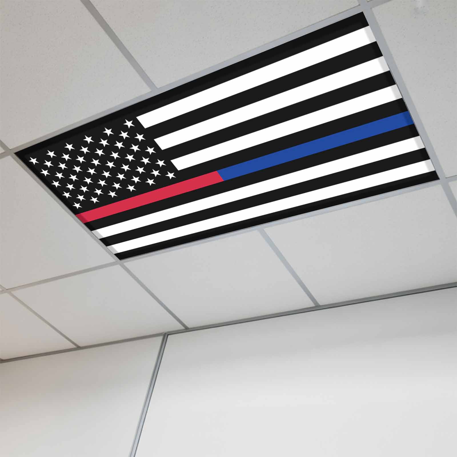 Thin Red Blue White Line Fluorescent Light Covers, American Flag Star ...