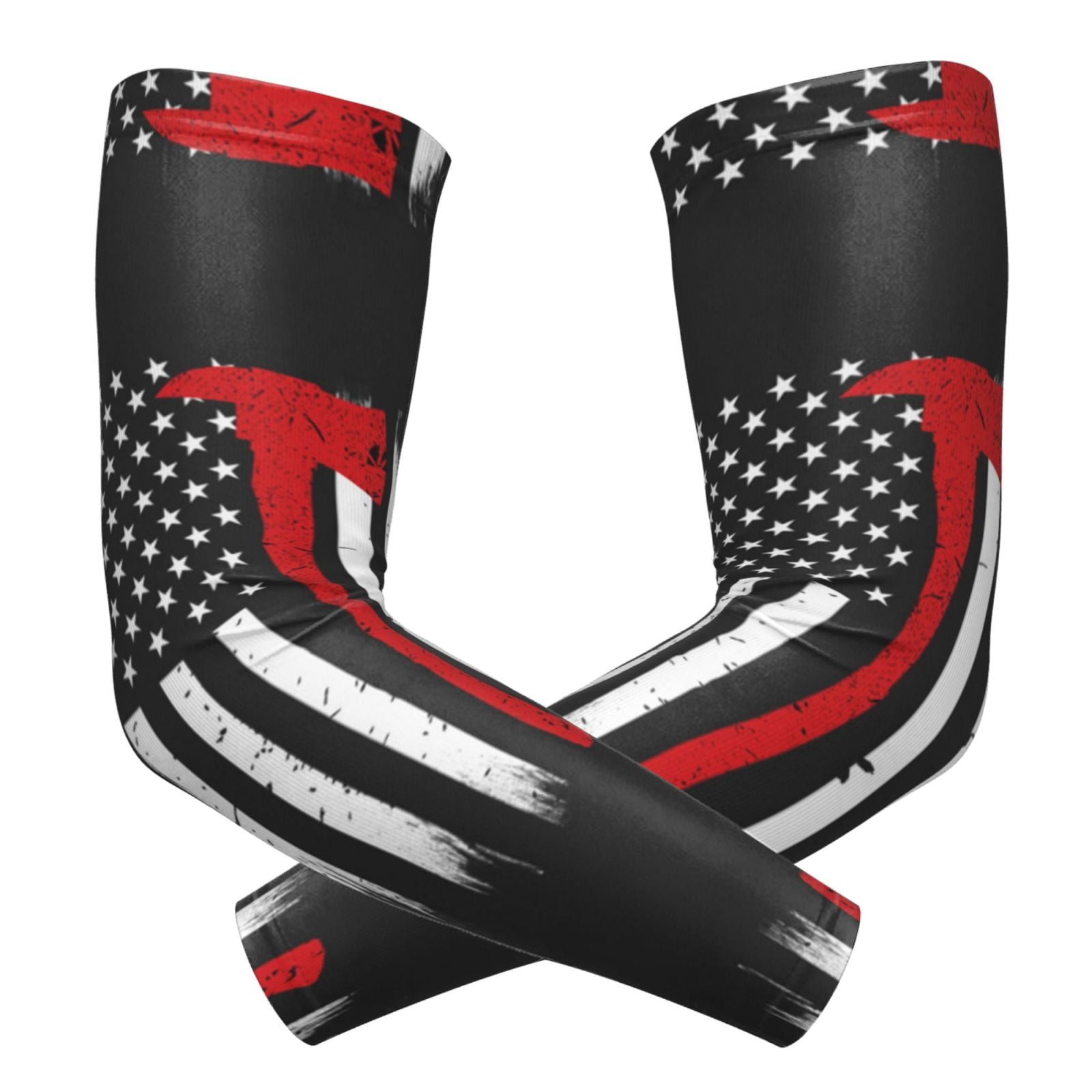 Thin Red Firefighter Line Flag Arm Sleeves For Men Women Compression ...