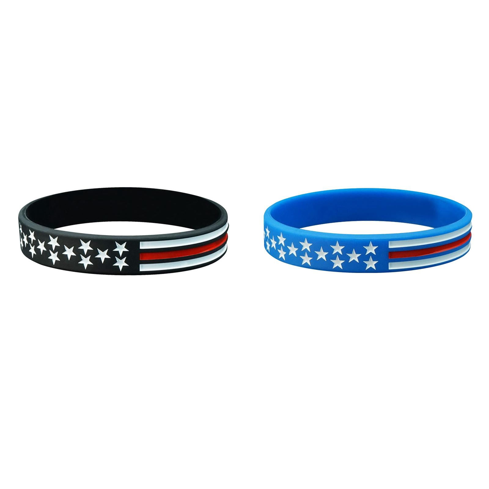 Thin Red Line American Flag Bracelets - Patriotic Silicone Wristbands ...