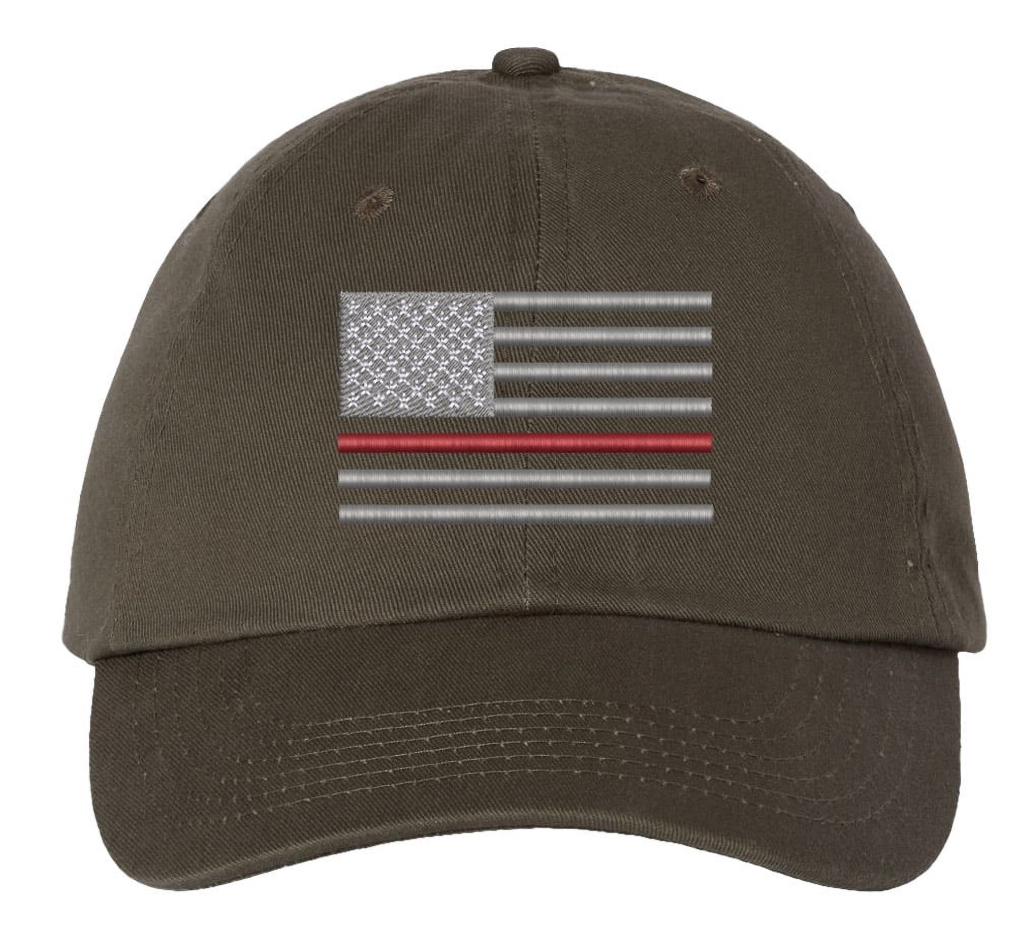Thin Red Line Baseball Cap, American Flag Hat, Firefighters Support ...