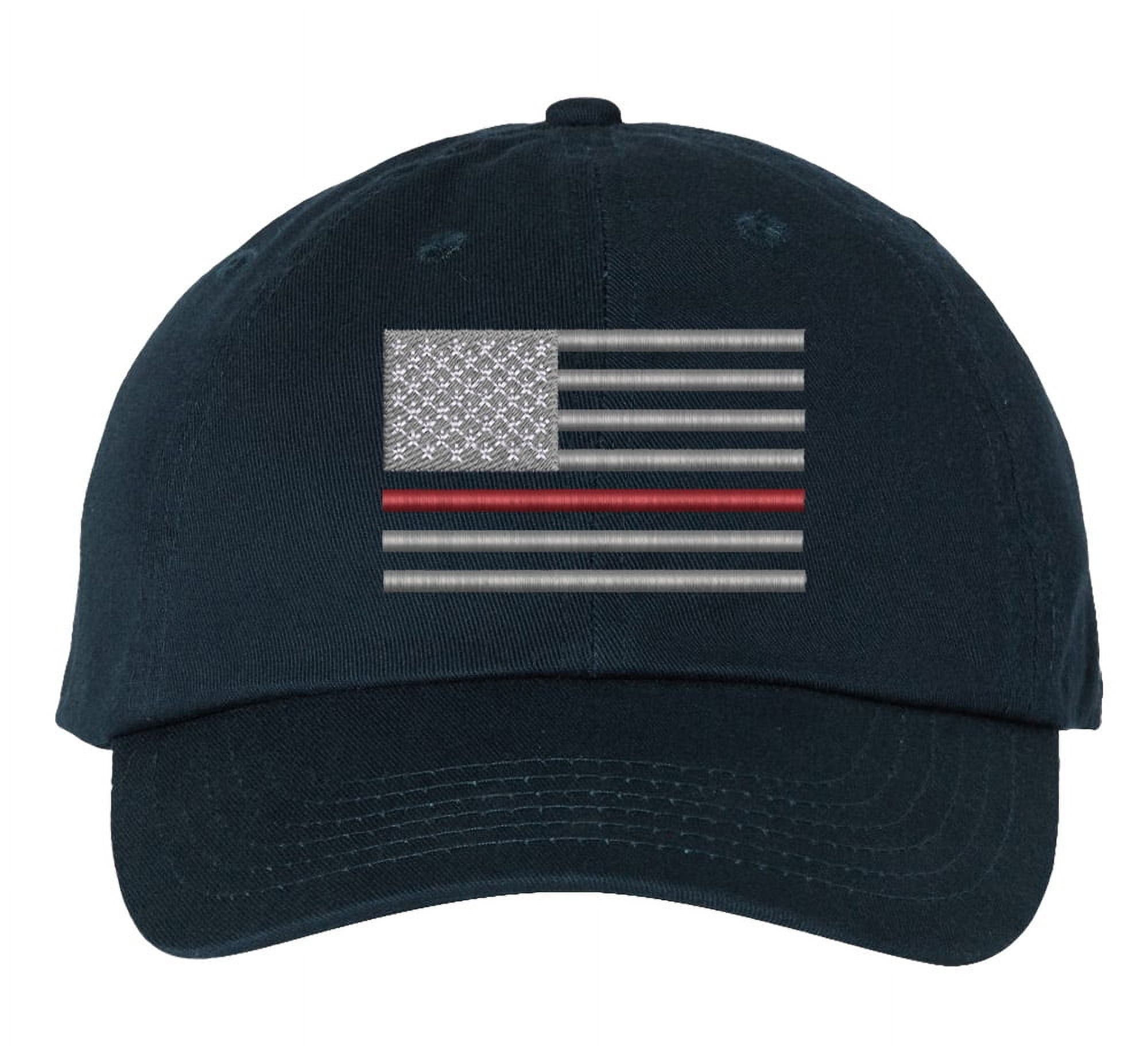 Thin Red Line Baseball Cap, American Flag Hat, Firefighters Support ...
