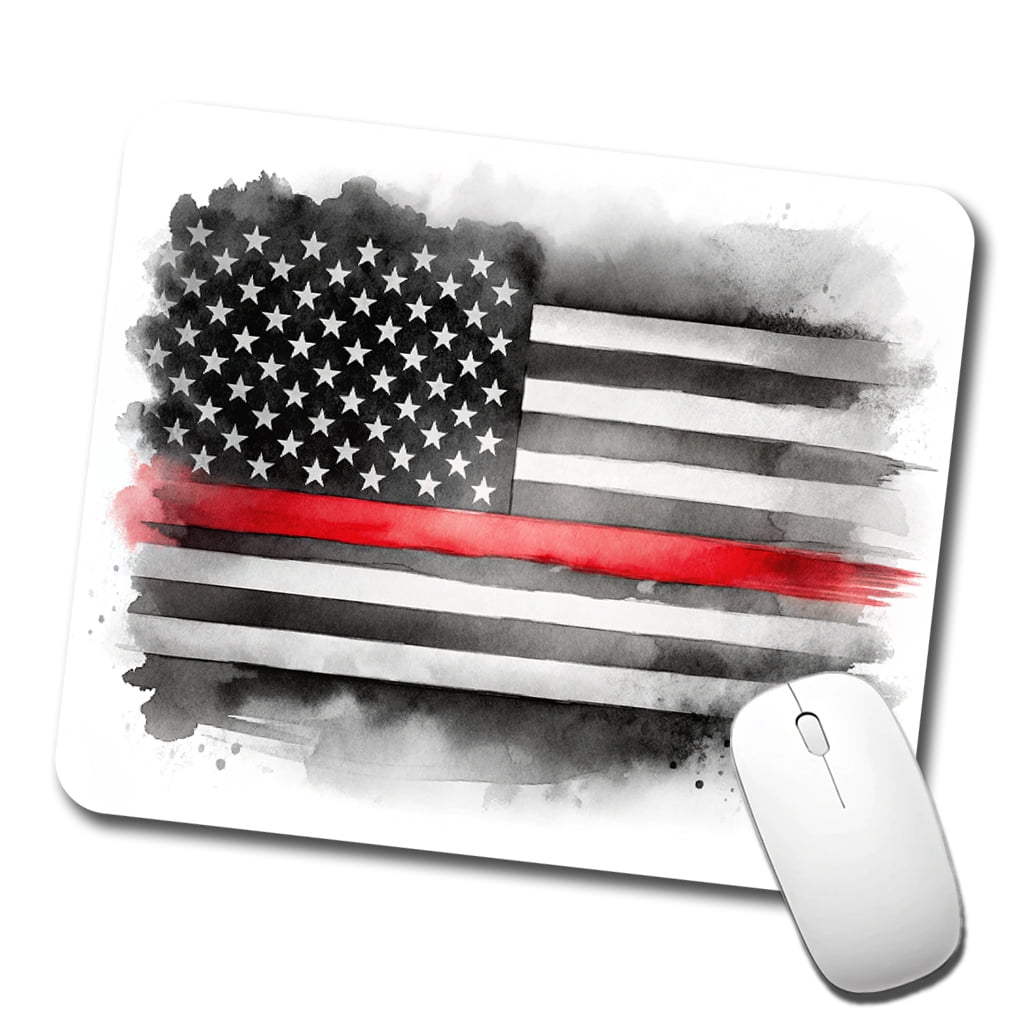 Thin Red Line Black And White American Flag Support Firemen ...