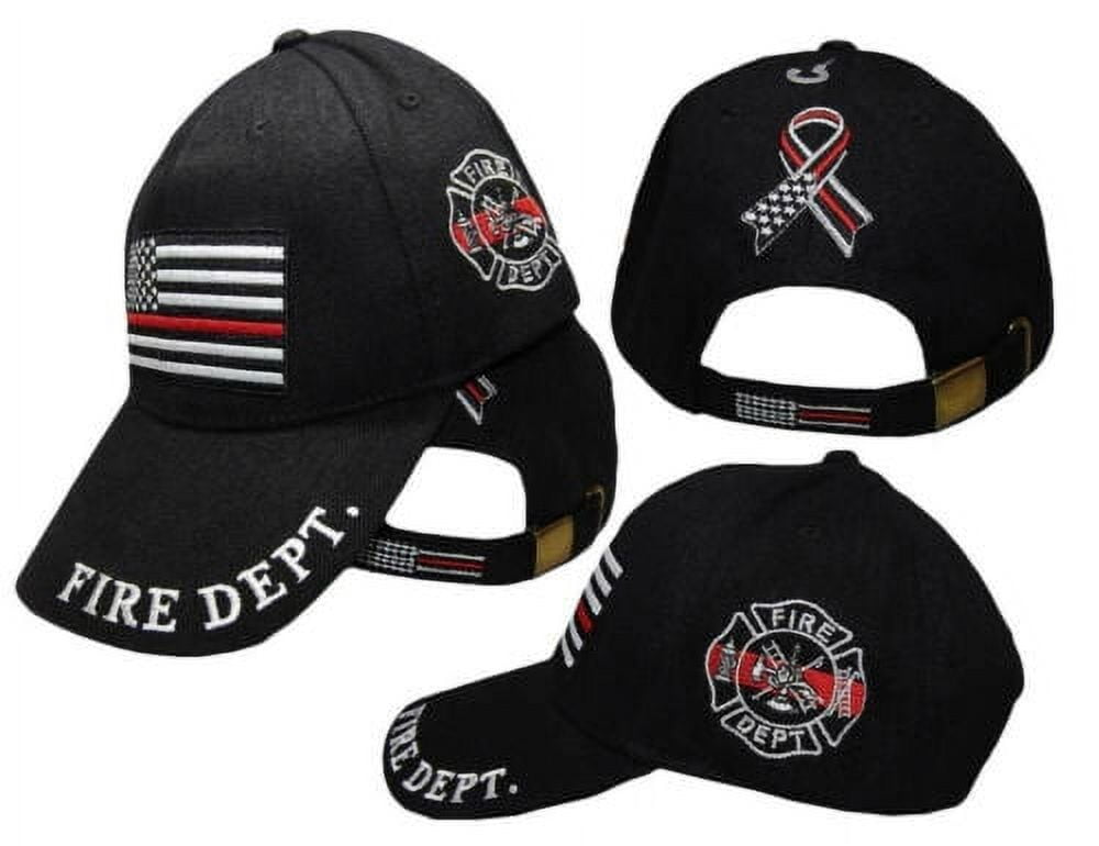 Thin Red Line Fire Deptartment Memorial Fallen Ribbon Black Embroidered ...