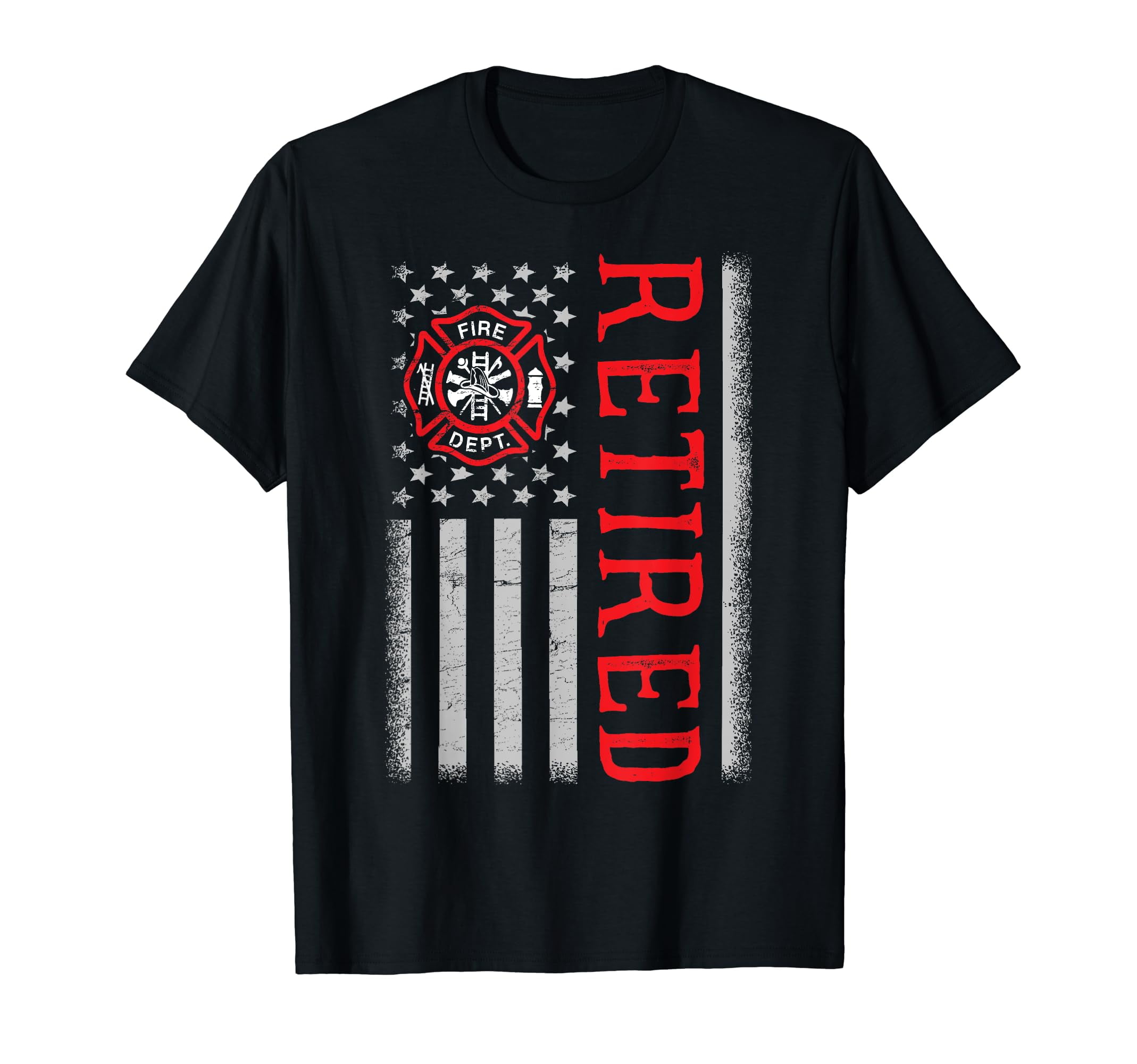 Thin Red Line Firefighter American Flag Retired Gift T-Shirt - Walmart.com