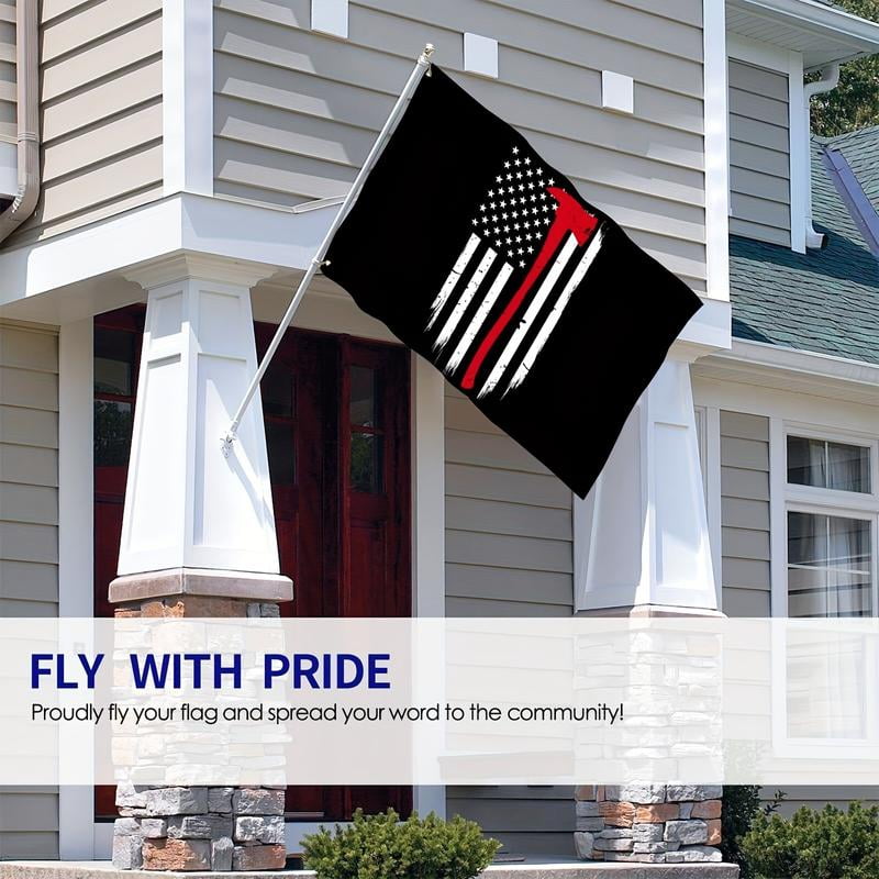 Thin Red Line Firefighter Axe Flag Banner Flags Garden Home Flag House ...