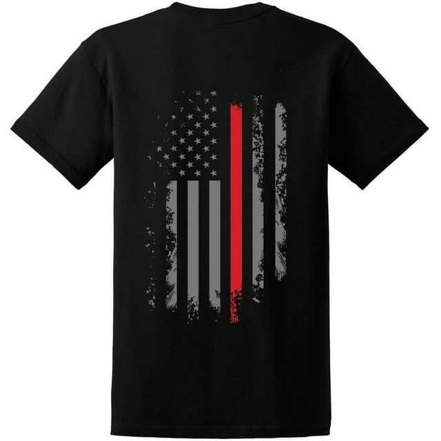 Thin Red Line Firefighter Maltese Cross American Flag Shirt - Walmart.com
