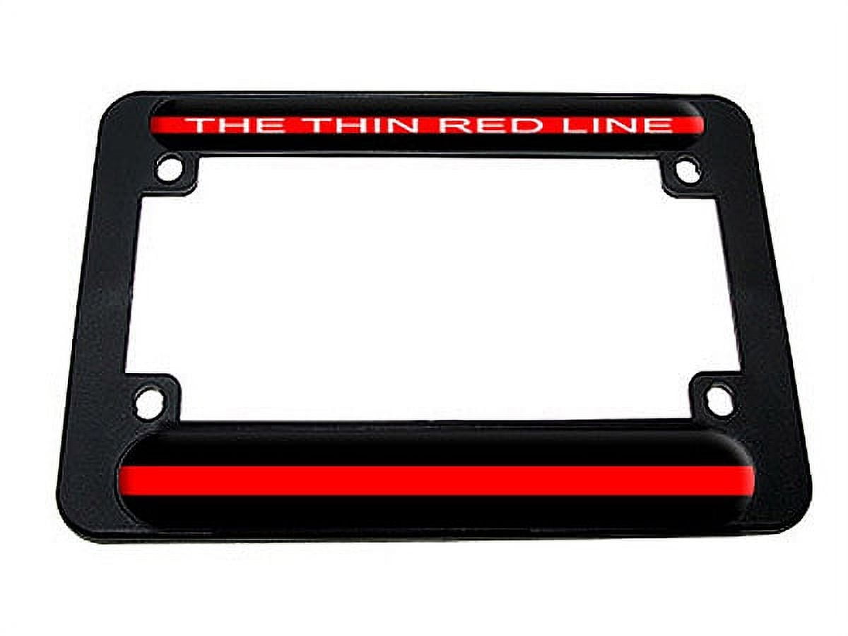 Thin Red Line - Firefighter Motorcycle License Plate Frame - Walmart.com