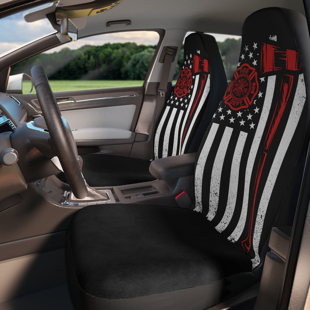 Thin Red Line Firefighters Search Rescue Heros-Car Seat Covers Car ...