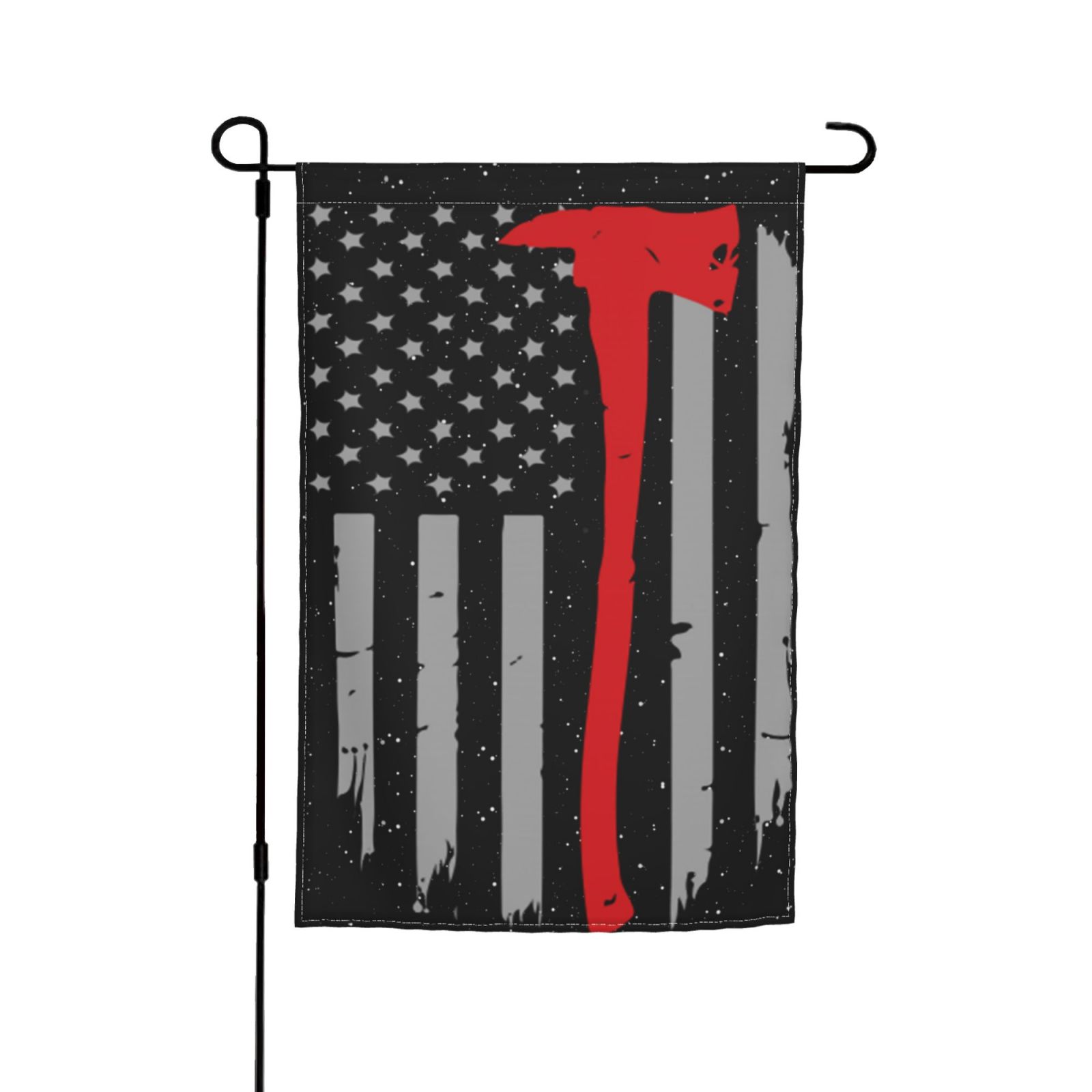Thin Red Line Flag Firefighter Axe Garden Flag 12x18 Inch, Double Sided ...