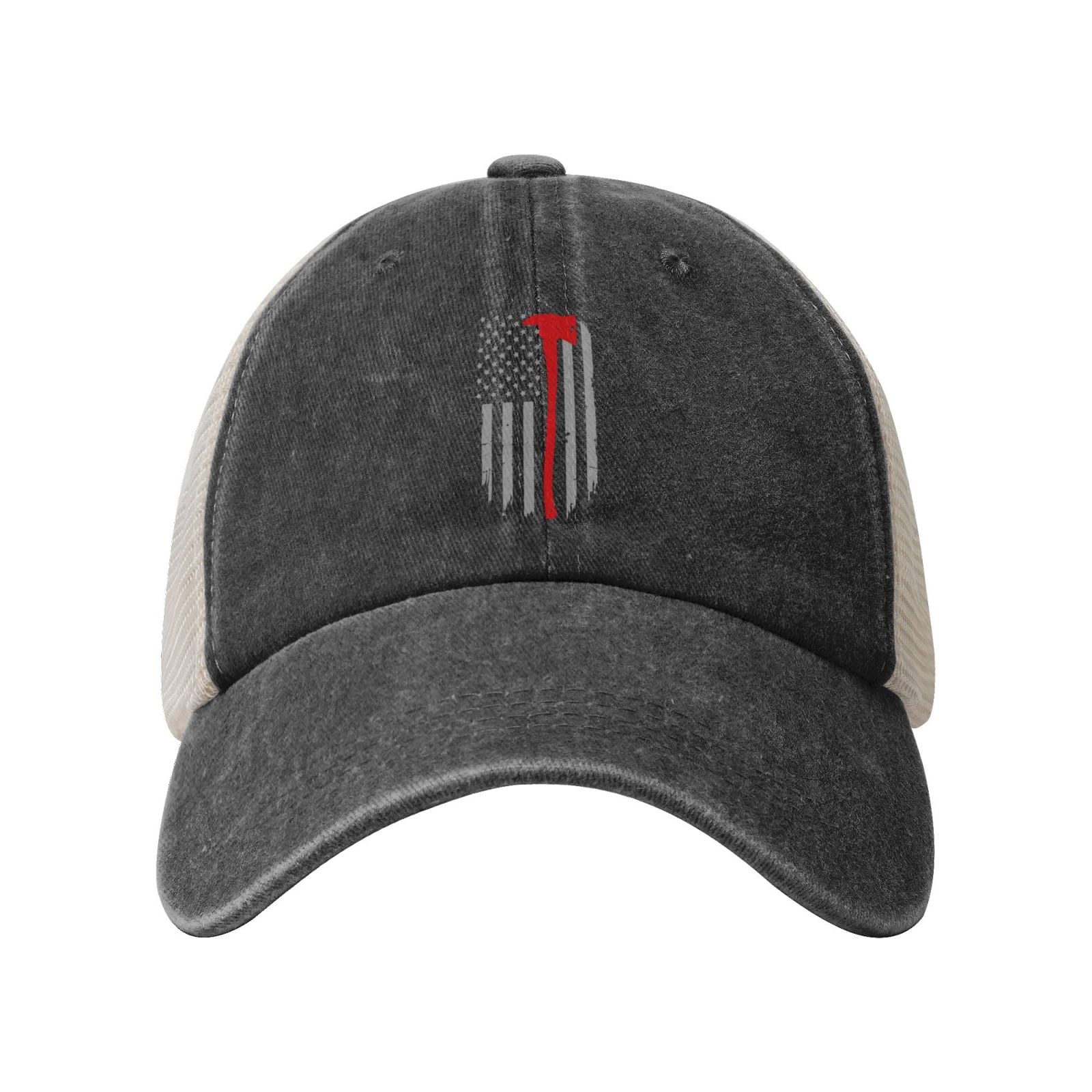 Thin Red Line Flag Firefighter Axe Unisex Cowboy Mesh Baseball Cap ...