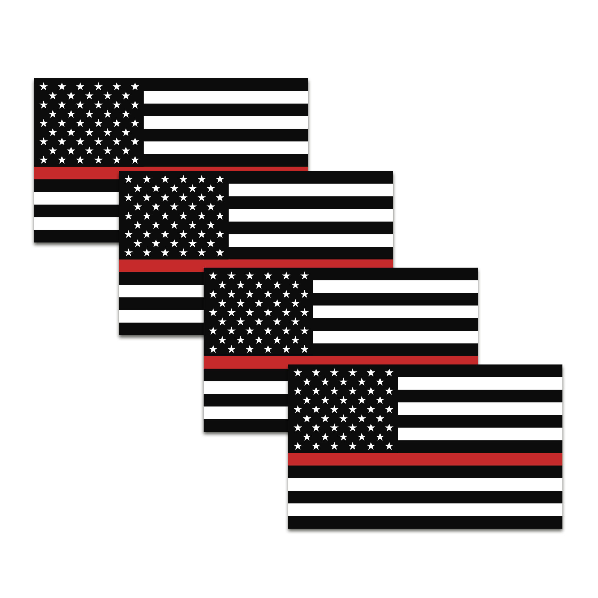 Thin Red Line Flag Stickers - 3 x 5 inches - Firefighters State ...