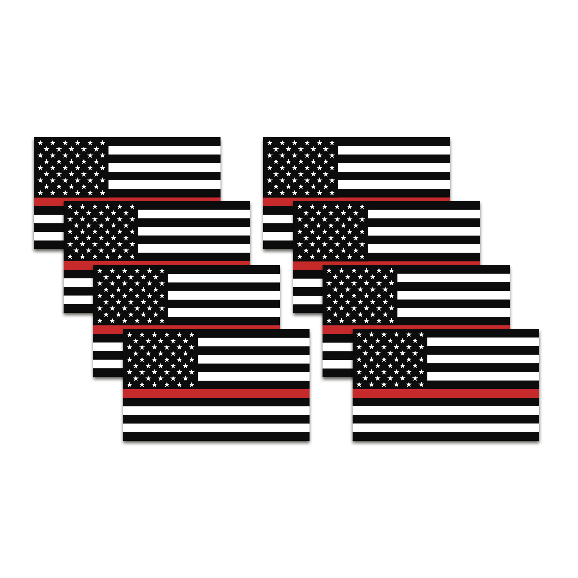 Thin Red Line Flag Stickers - 3 x 5 inches - Firefighters State ...